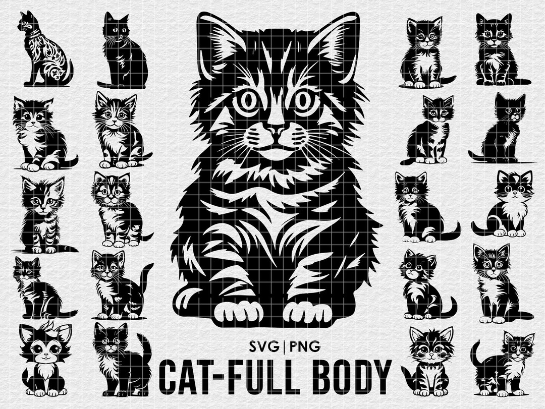 26 Cat Portraits SVG Bundle, Cat SVG Bundle, Cat Breeds SVG - Digital ...