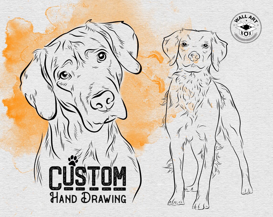 Custom Line Drawing Pet Dog Portrait INK Tattoo Commission - Etsy