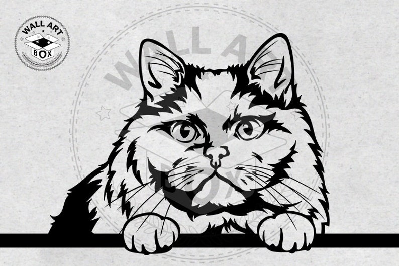 British Long Haired Svg Cat Svg Files for Cricut Peeking Cat - Etsy