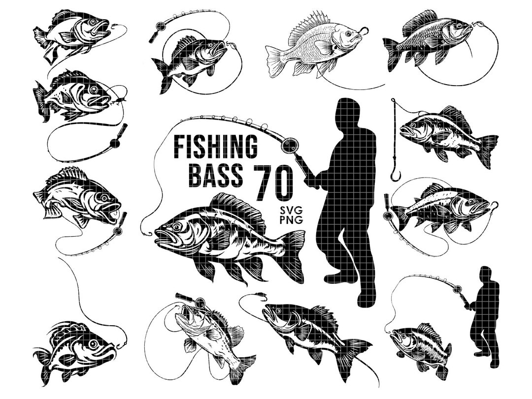 Fishing-bass, Svg, Bundle, Vector, Cricut, Digital Download, Png Bundle ...
