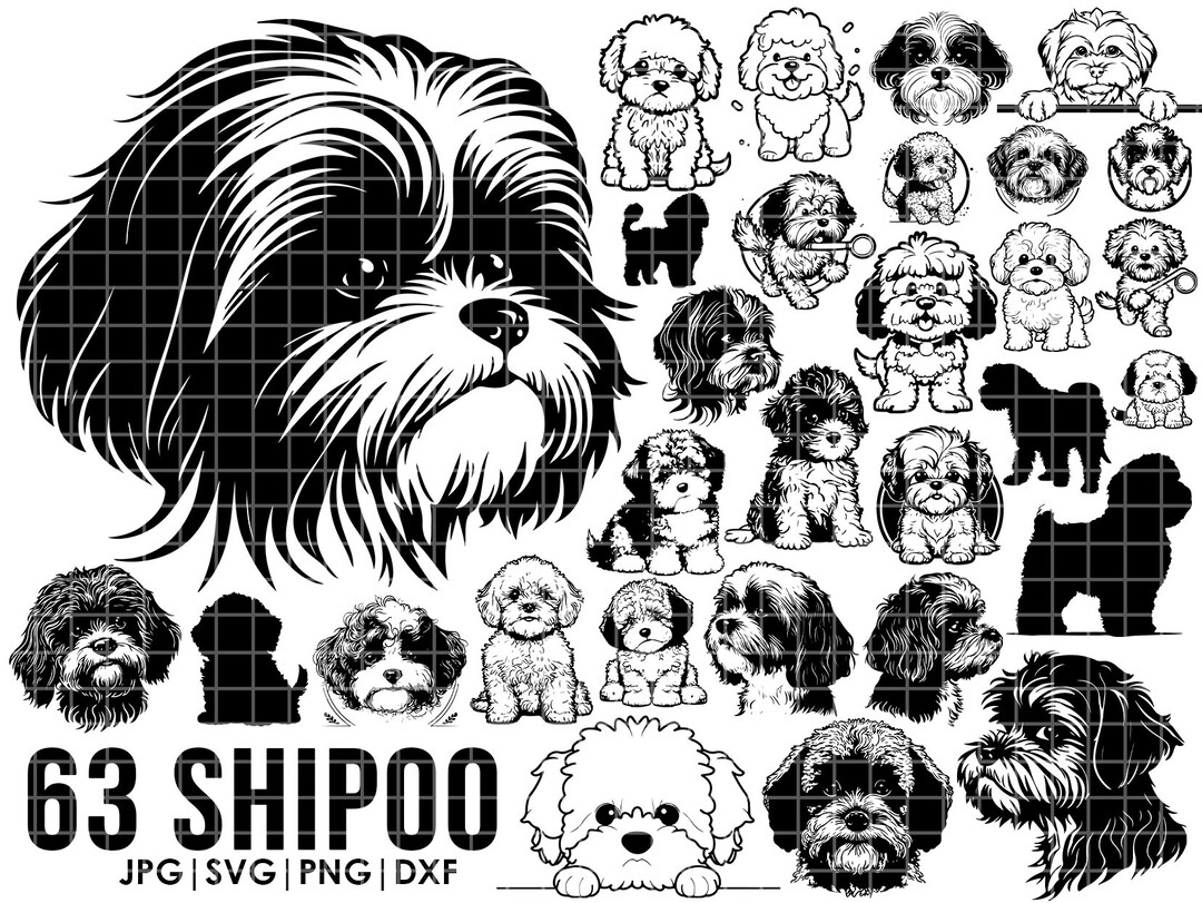 61 Shipoo Dog Svg Bundle | Cricut | Peeking Dog Clipart | Vector Image ...