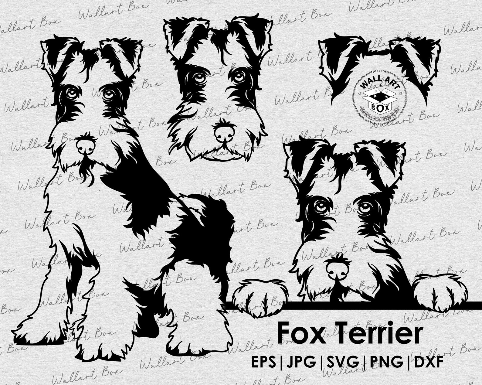 Fox Terrier Dog SVG Cricut Puppy Clipart Vector Image DXF - Etsy