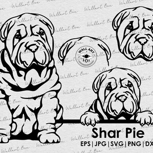 Shar Pie Dog SVG Cricut| Cute Puppy Clipart| Vector Image DXF Download ...