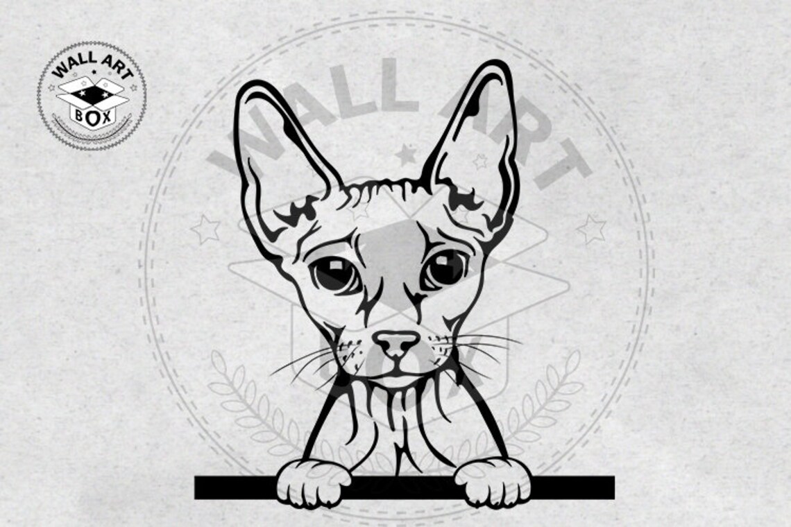 Sphinx Cat Svg| Dog Svg Files for Cricut| Peeking Cat Clipart| Vector ...