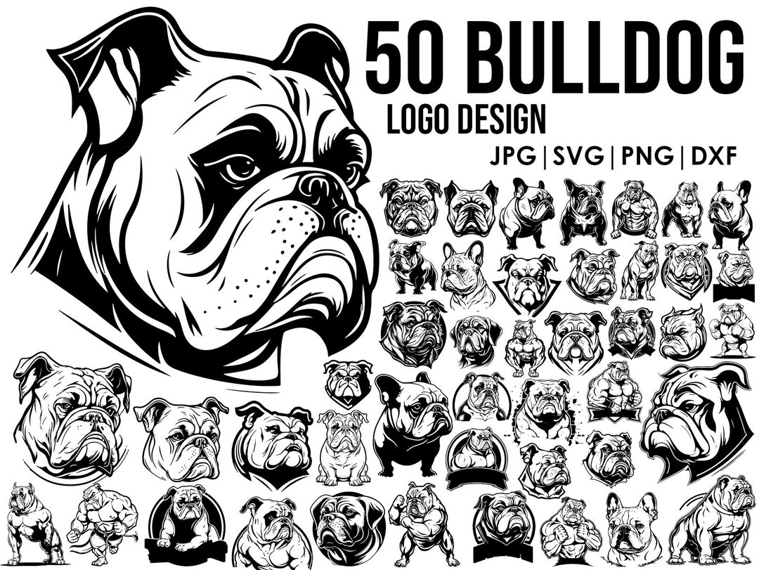 Bulldog Logo Svg Bundle Dog Svg Files for Cricut|dog Clipart Vector ...