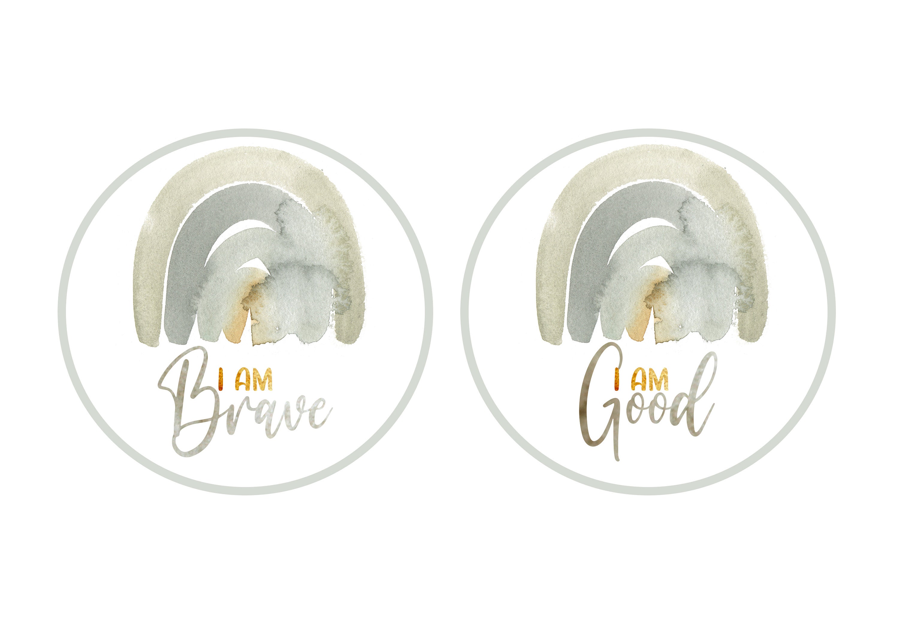 Boho Rainbow Watercolor Affirmation Station Posterscircle | Etsy