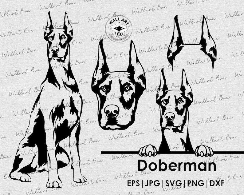 Doberman Svg Dog Svg Files for Cricut Peeking Dog Clipart - Etsy