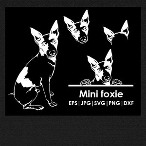 Mini Foxie Dog Head, Full Body, Peeking, Dog Ear, Files Cricut| Clipart ...