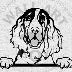 Springer Spaniel Svg Dog Full Body Peeking Head Ears Files for Cricut ...