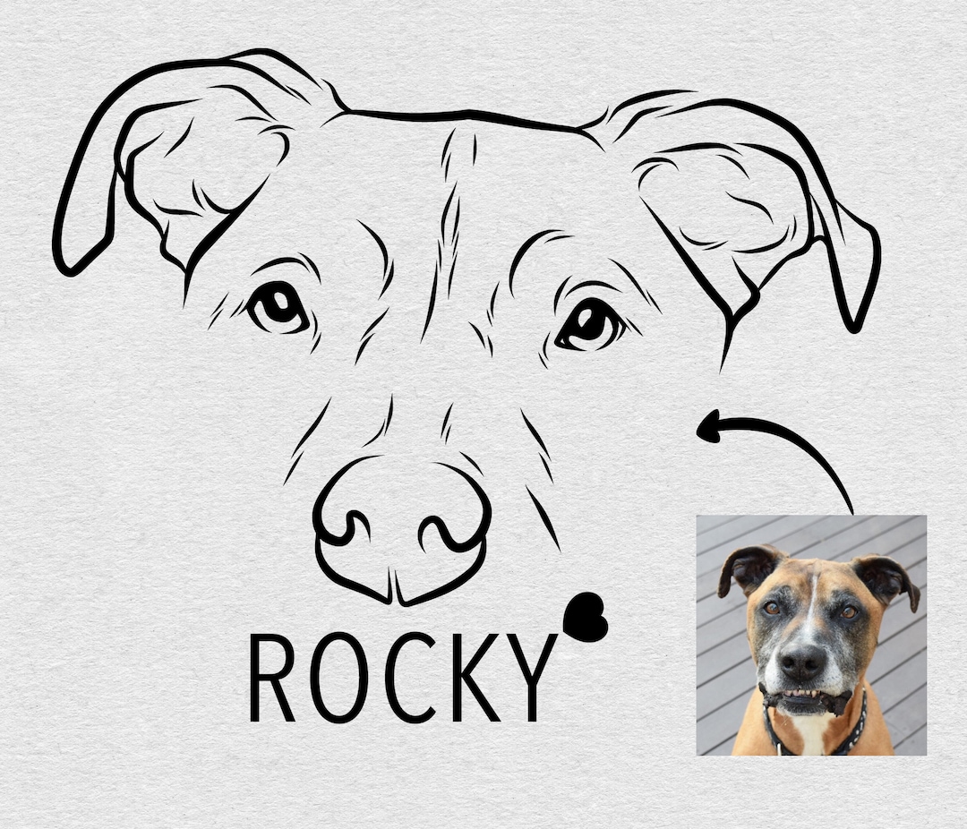 Digital Pet Outline Dog Cat Vector Line Out Drawing, Pet Sketch, Pet ...