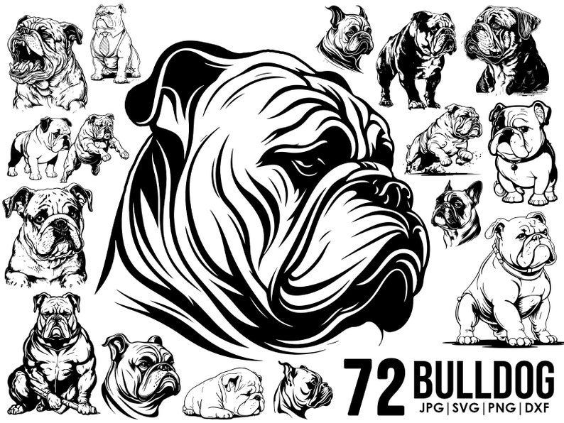 Bulldog Svg Bundle Dog Svg Files for Cricut Peeking Dog - Etsy