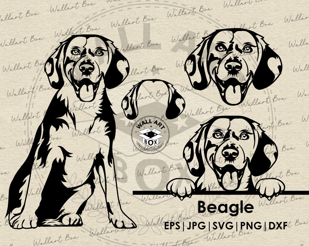 Beagle Dog Svg| Dog Svg Files for Cricut| Peeking Dog Clipart| Vector ...