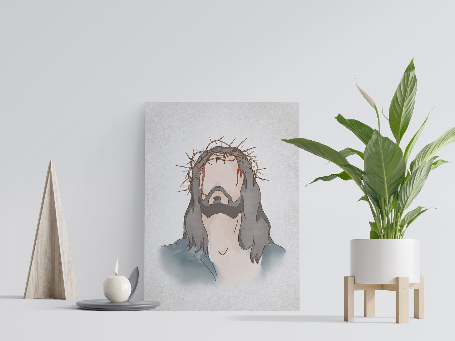 Jesus Crown of Thorns| Jesus Christ Art| Jesus Watercolor Portrait ...