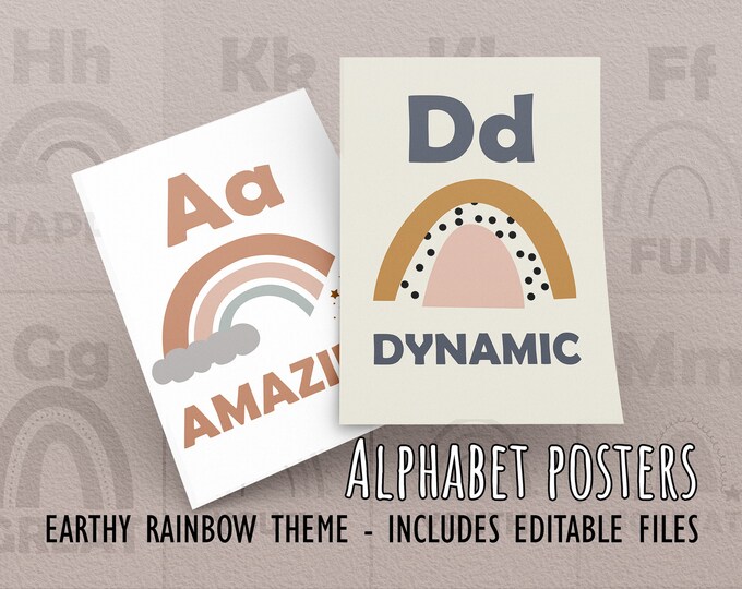 BOHO RAINBOW Word Wall | Editable | Neutral Rainbow Classroom Decor ...