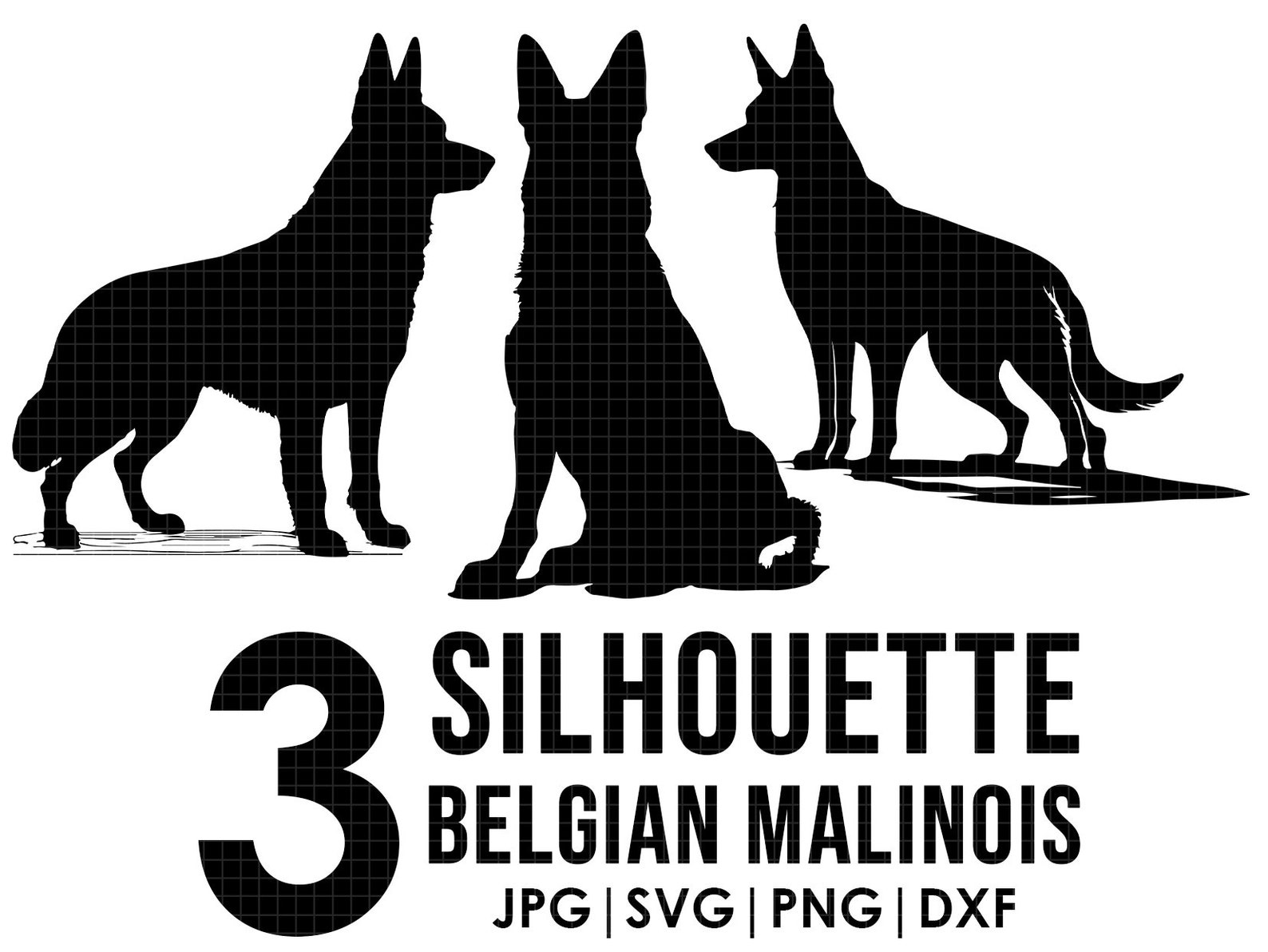 Belgian Malinois SVG Mega Bundle Drawing, Full Body, Peeking ...