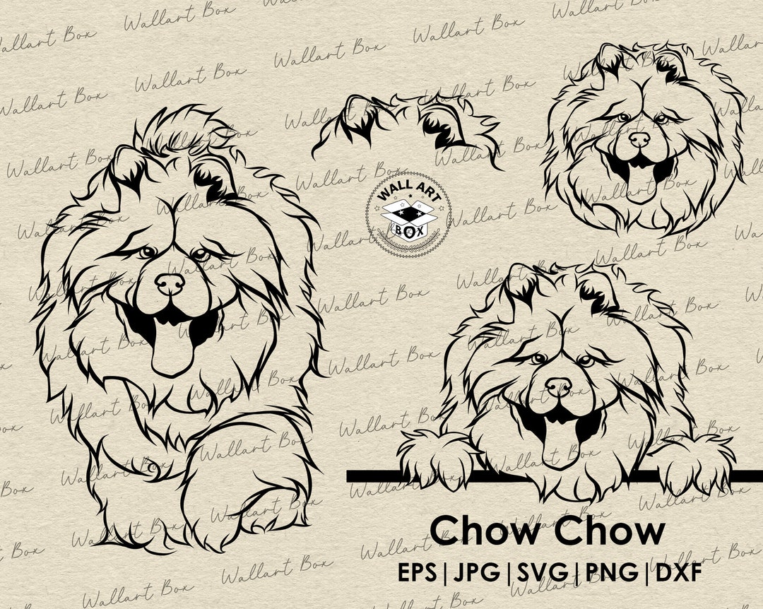 Chow Chow-dog Svg| Dog Svg Files for Cricut| Peeking Dog Clipart ...