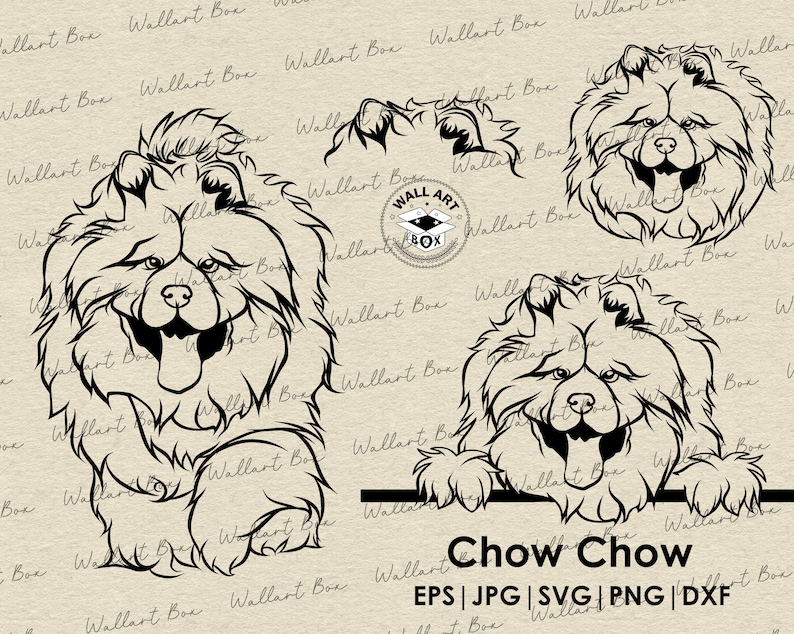 Chow Chow-dog Svg| Dog Svg Files for Cricut| Peeking Dog Clipart ...