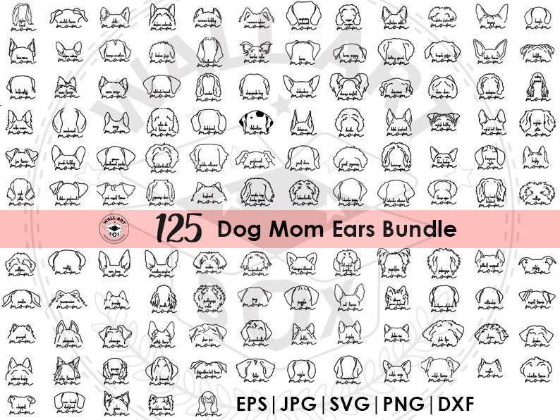 125 DOG Ears Breed Line Drawing Clip Art PNG File SVG File - Etsy Canada