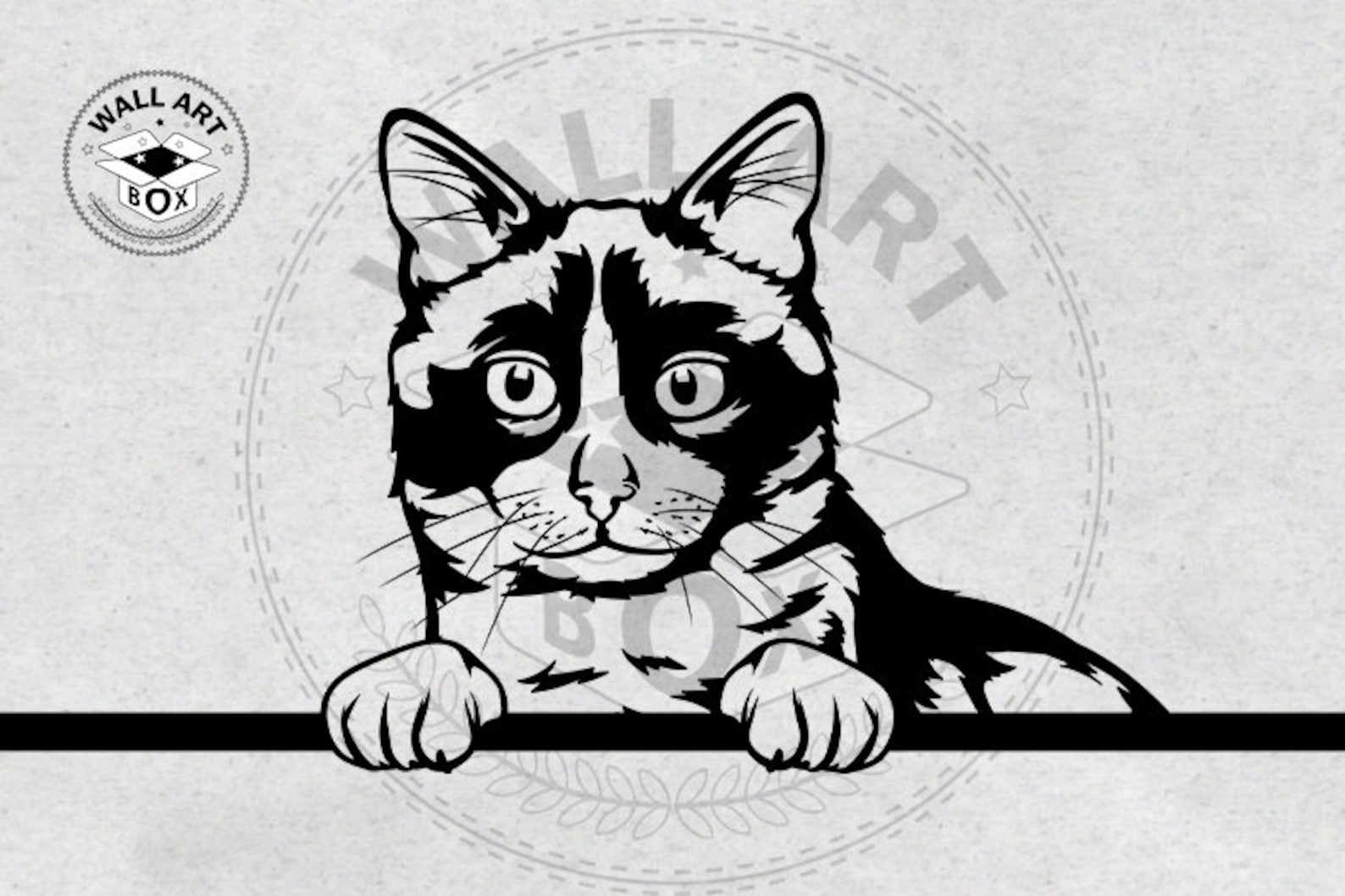 Snowshoe Cat Svg Cat Full Body Peeking Head Ears Files Cricut - Etsy