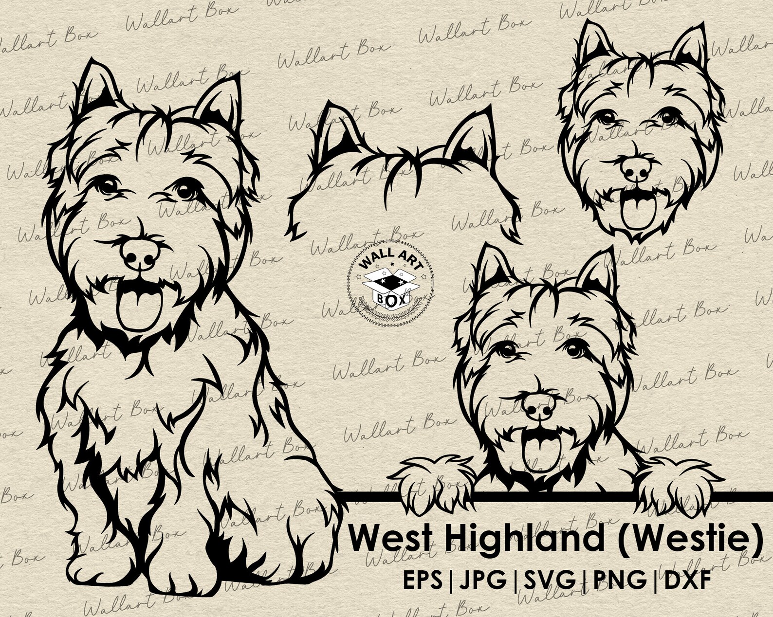 West Highland White Terrier Westie Svg Face-dog Svg Files - Etsy