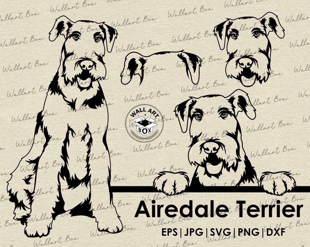 Airedale Terrier Dog SVG Cricut| Cute Puppy Clipart| Vector Image DXF ...