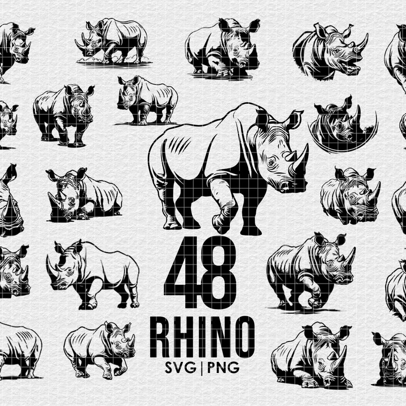 Rhino Print - Etsy