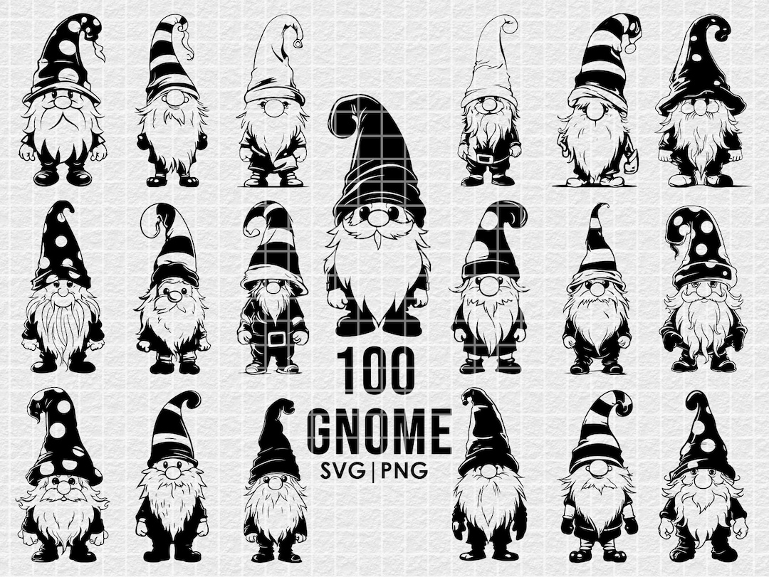 Gnome Bundle SVG Gnomies SVG Cut File for Silhouette Cameo Cricut Iron ...