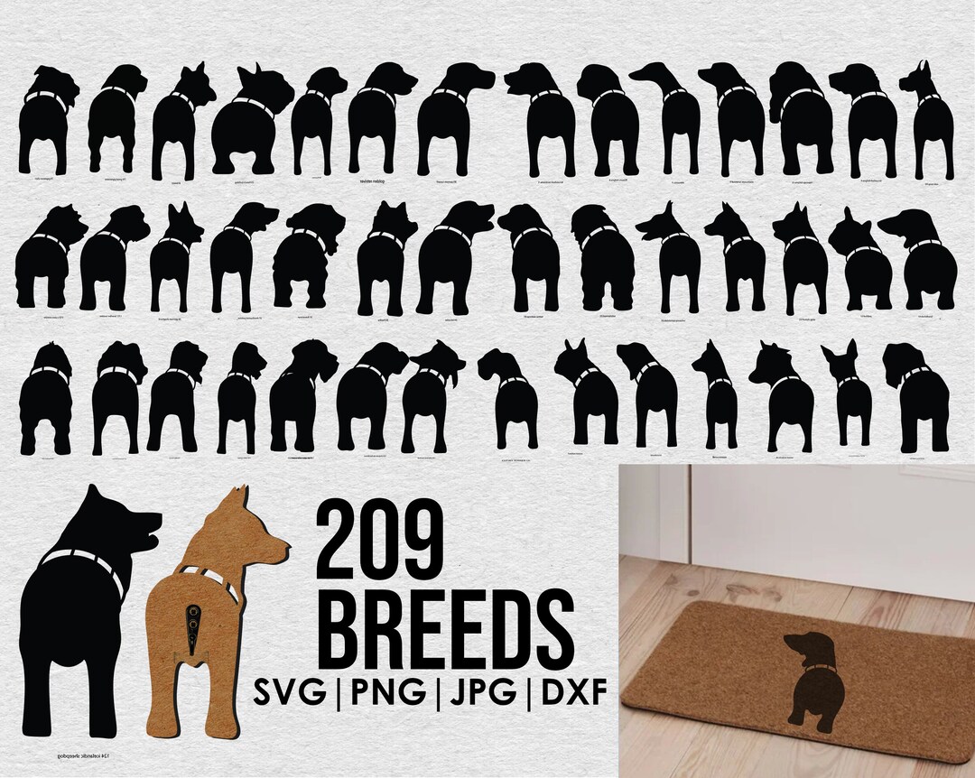 209 Dog Leash Holder Silhouette Bundle SVG, Dog Butt Leash Holder for ...