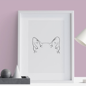 Cat Ears Line Drawing Bundle | 50 Cat Breeds Ears | Kitten Svg| Line ...