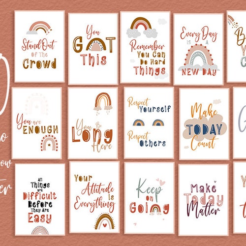 Boho Classroom Decor Bundle Printable Wall Art - Etsy