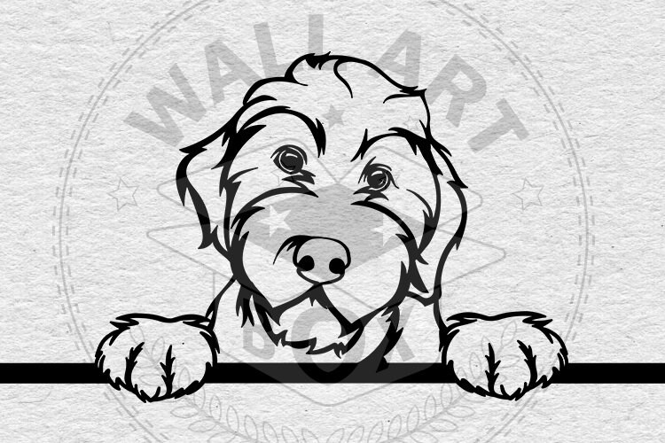 Sheepadoodle Svg| Dog Full Body Peeking Head Ears Files Cricut| Clipart ...
