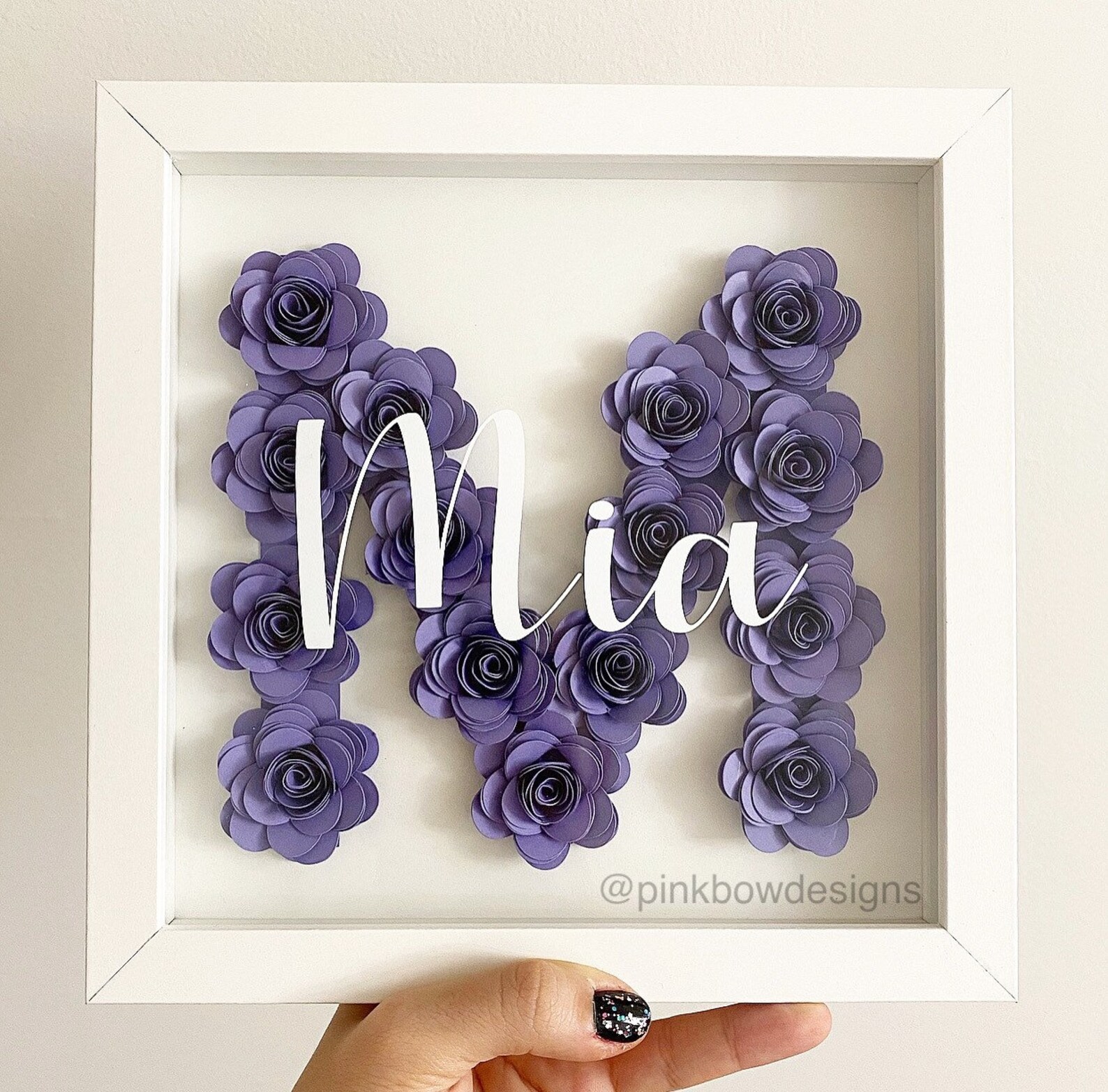Initial Flower Box Paper Flower Box Birthday Gift - Etsy