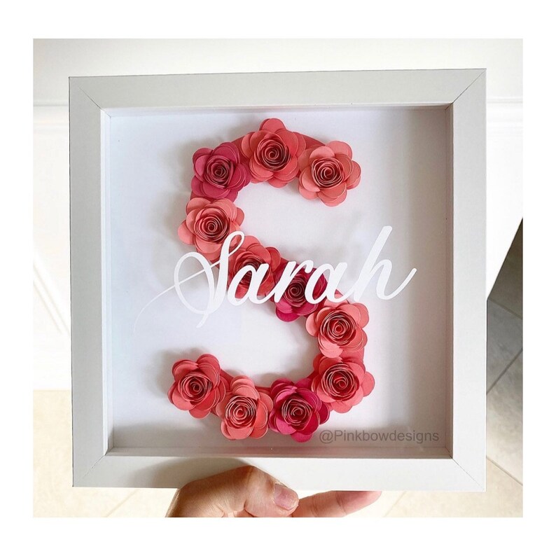 Initial Flower Box Paper Flower Box Birthday Gift - Etsy