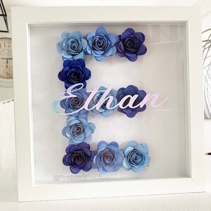 Initial Flower Box Paper Flower Box Birthday Gift, Christmas Gift ...