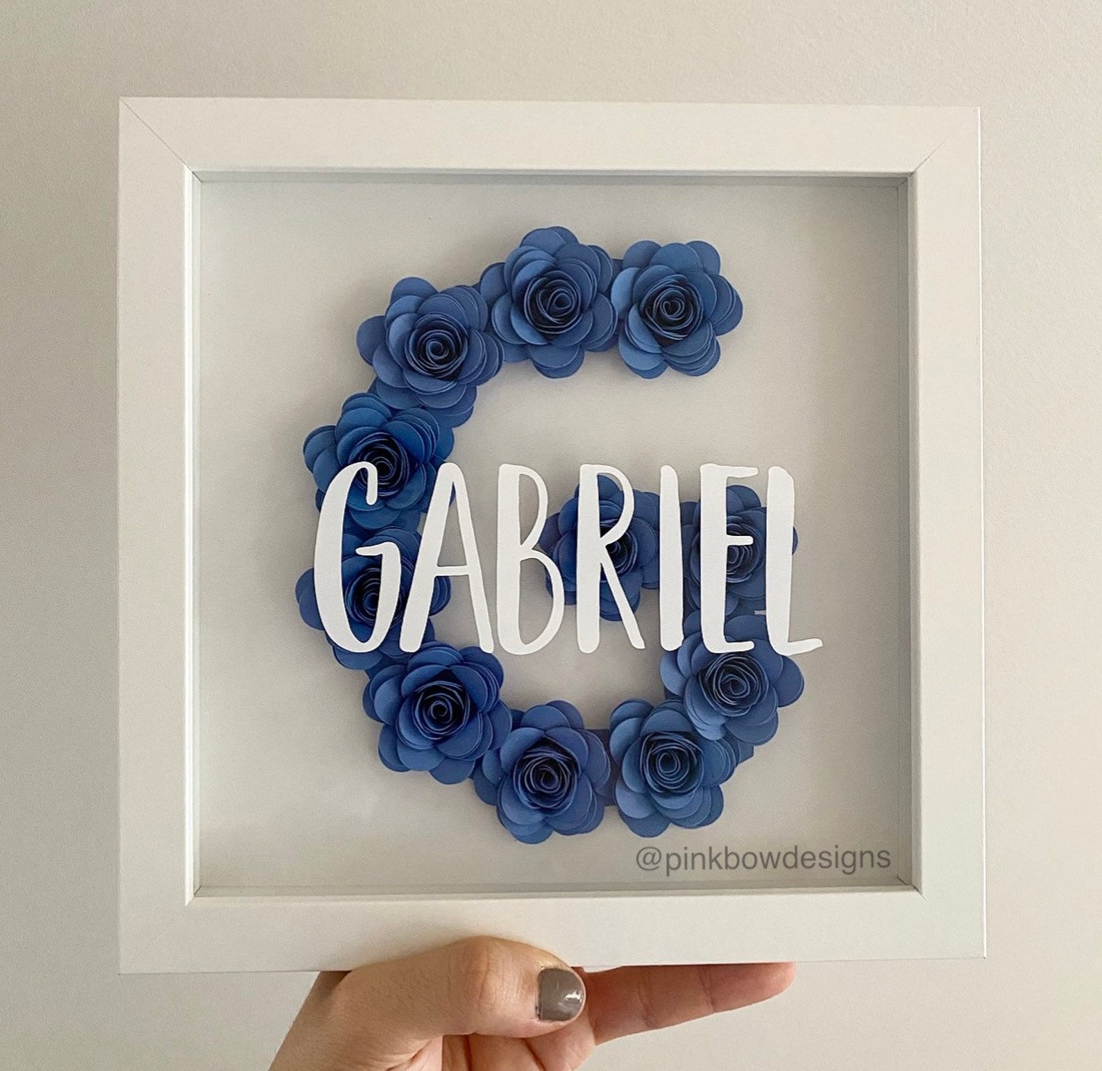 Initial Flower Box Paper Flower Box Birthday Gift - Etsy