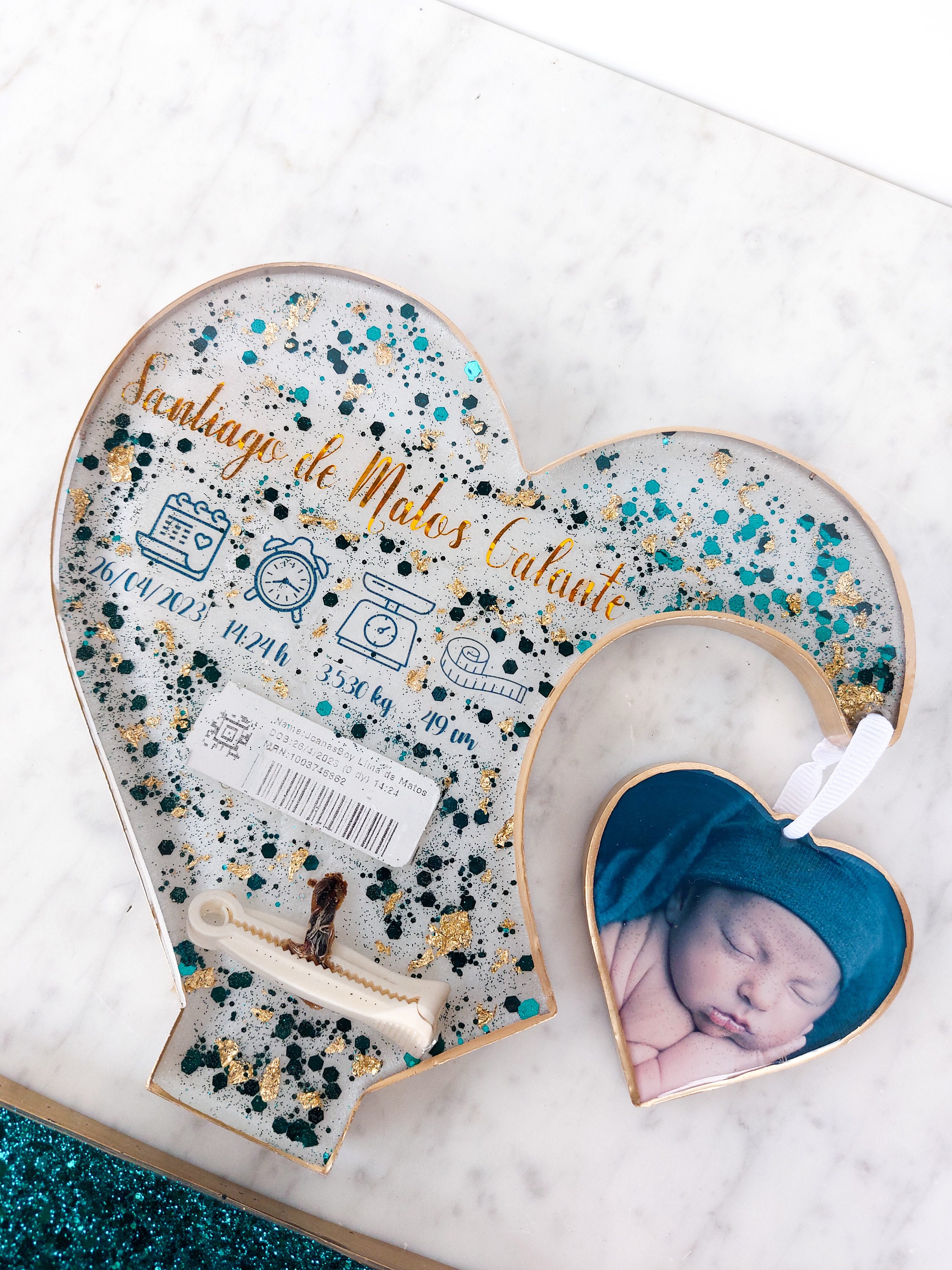 Resin Frame, Baby Gift, Umbilical Ornament, Baby Detail Frame, Custom ...