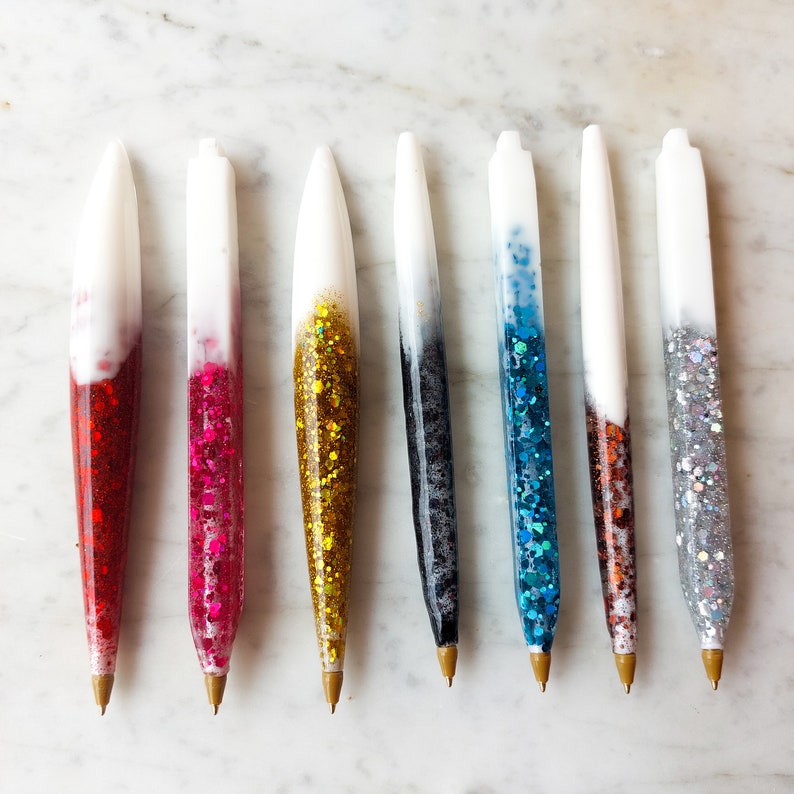 Resin Pen, Office Supplies, Glitter Resin Pen, Glitter Pen, Notebook ...