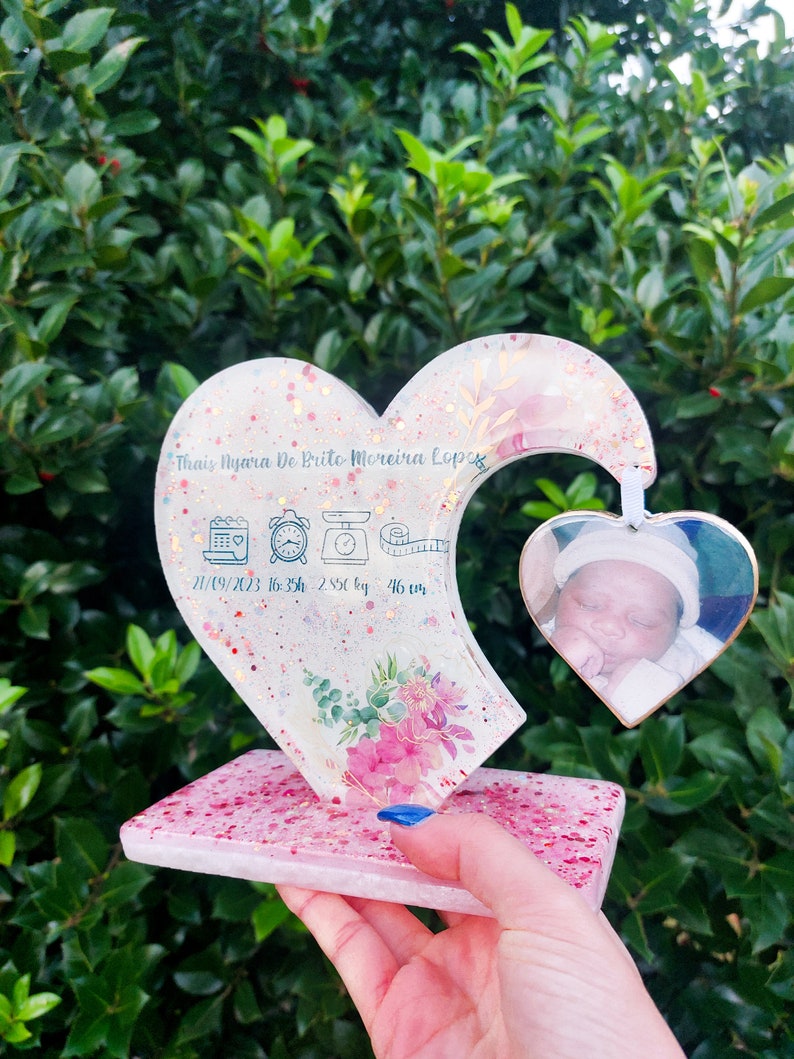 Resin Frame, Baby Gift, Umbilical Ornament, Baby Detail Frame, Custom ...