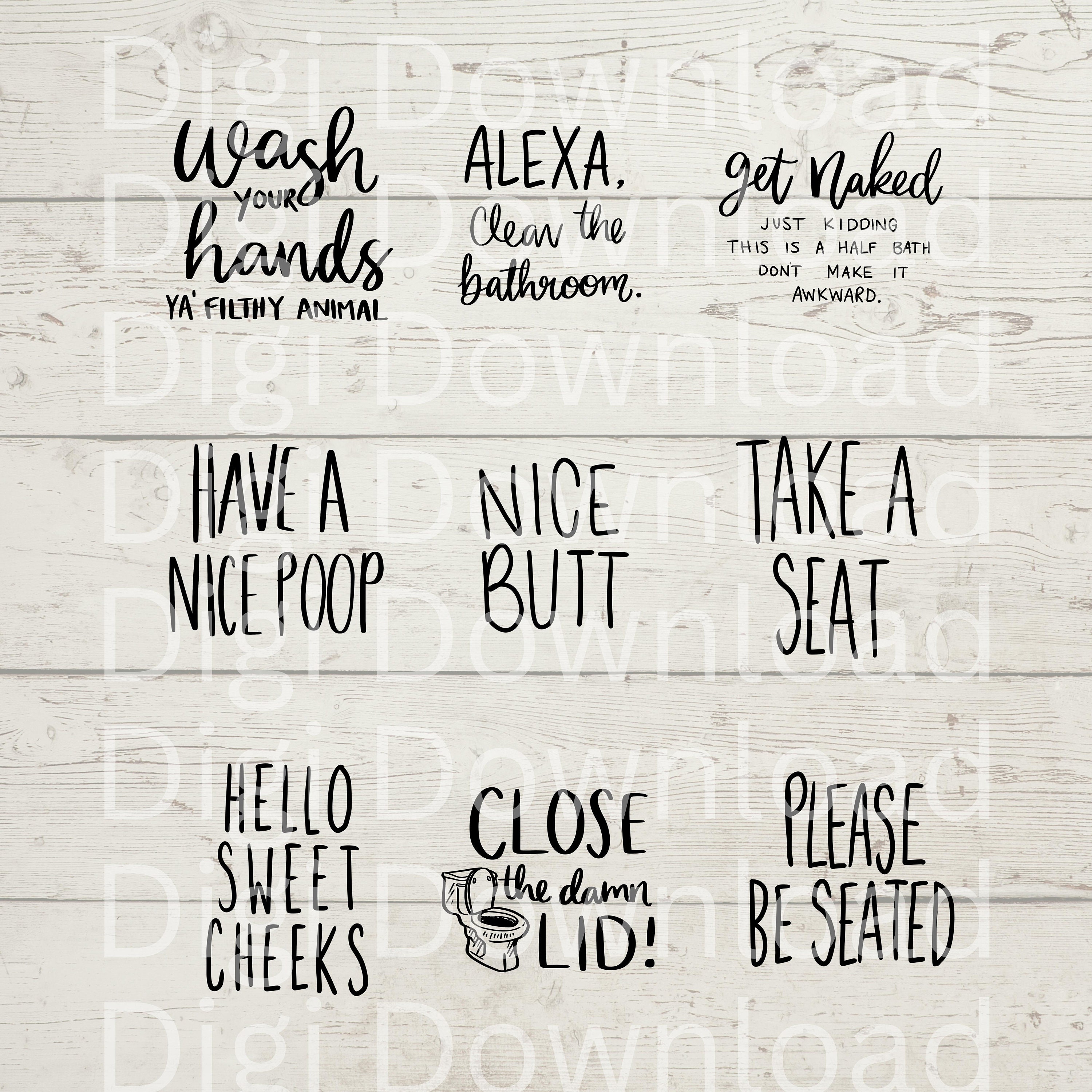 Bathroom SVG Bundle Restroom SVG Funny Bathroom SVG Potty - Etsy UK