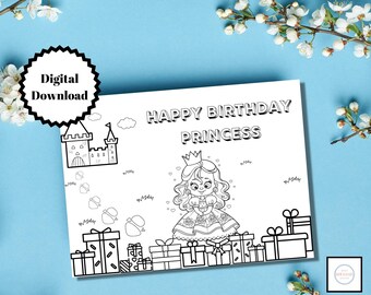 Princess Happy Birthday Card - Etsy