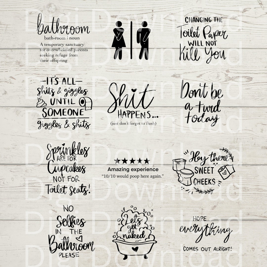 Bathroom SVG Bundle Restroom SVG Funny Bathroom SVG Potty - Etsy UK