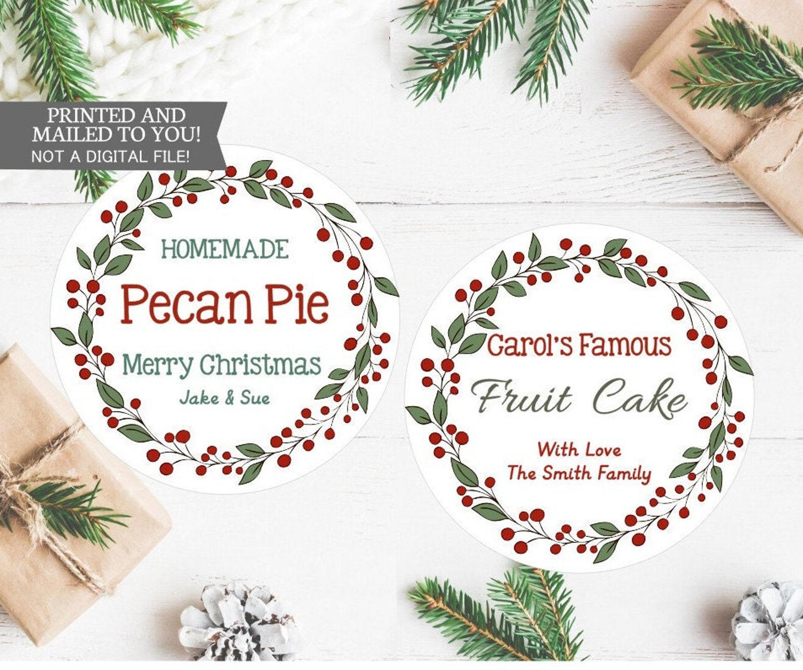 Round Christmas Holiday Wreath Food Jam Jelly Cookies Cakes - Etsy