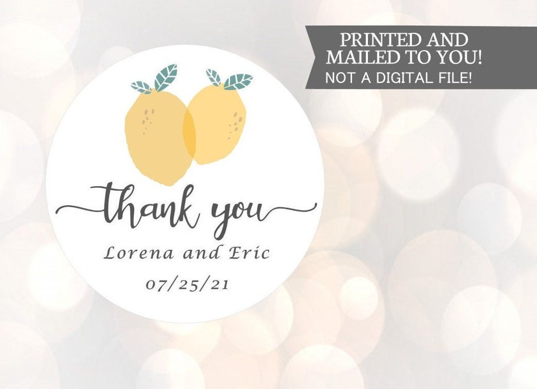 Personalized Lemon Baby Shower Stickers, Lemon Bridal Shower Labels ...