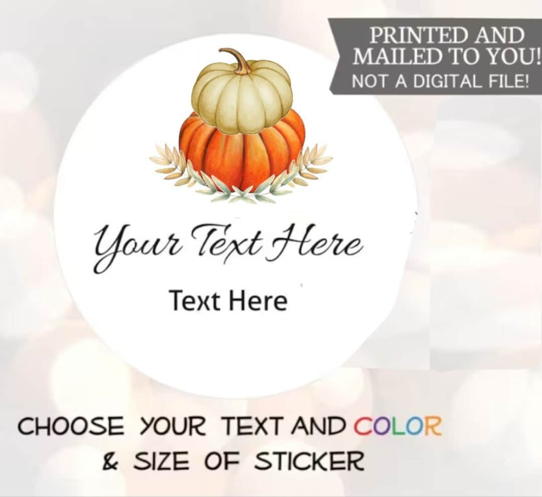 Personalized Rustic Pumpkin Stickers, Bridal Shower, Baby Shower ...