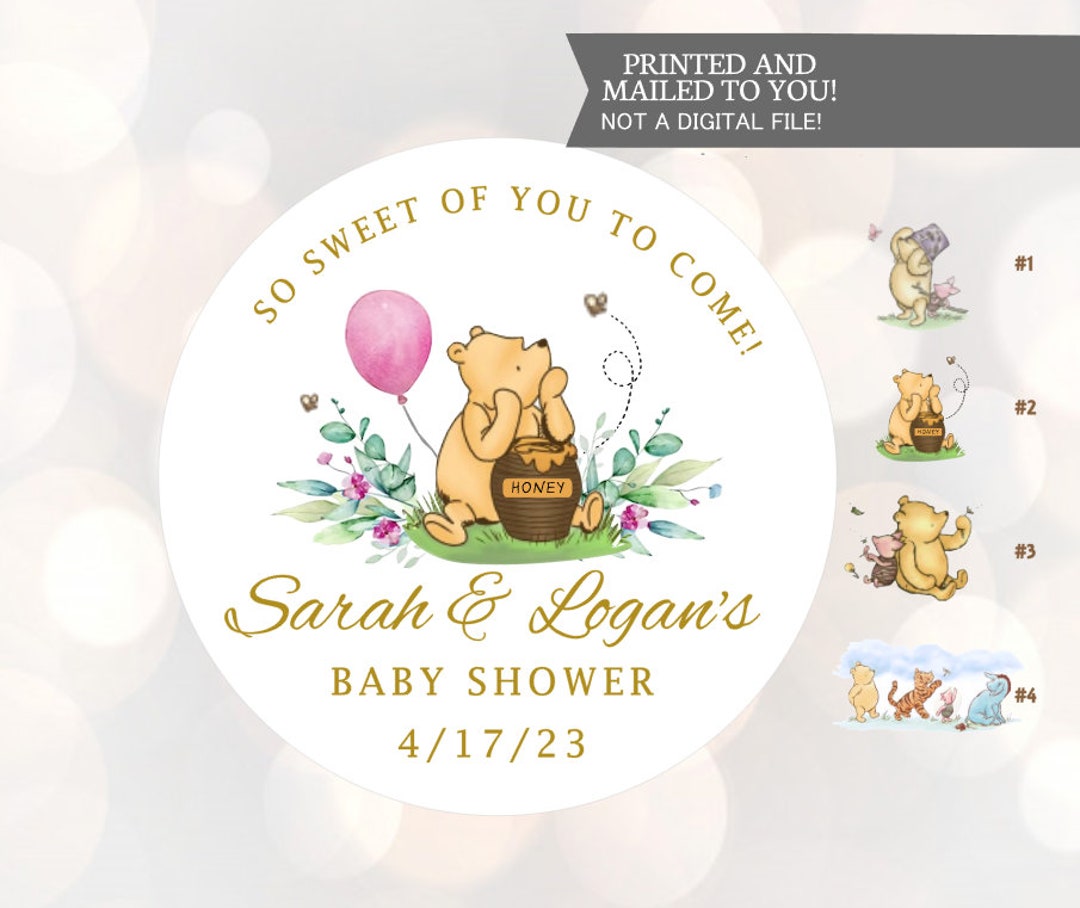 So Sweet of You to Come, Winnie the Pooh, Stickers, Baby Shower ...