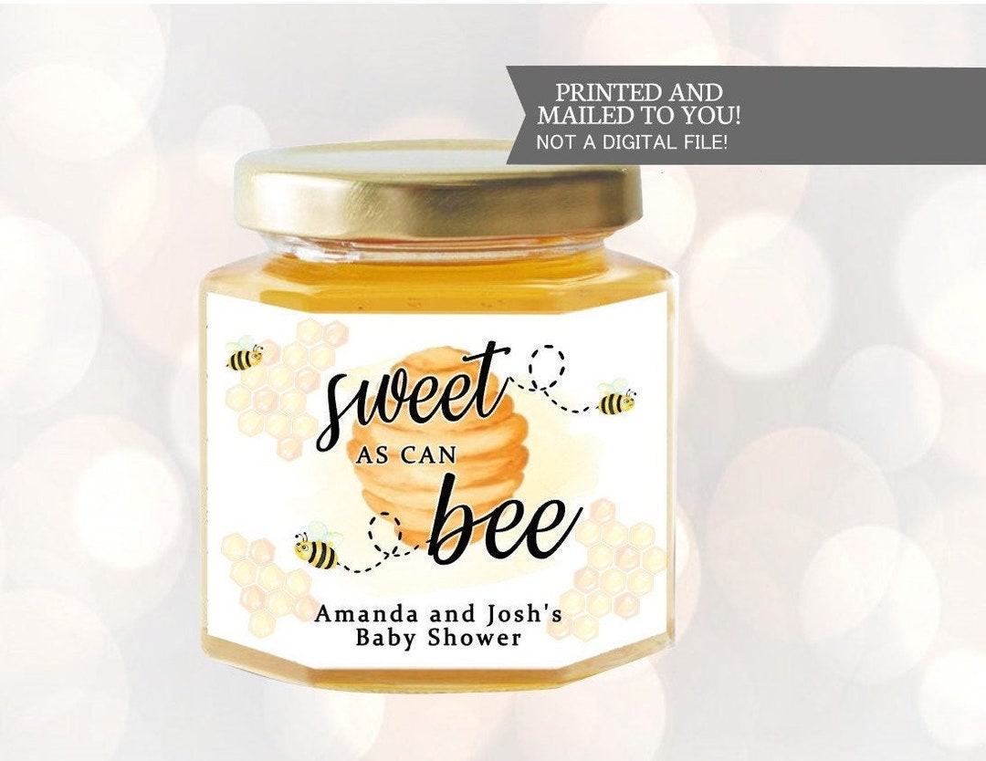 Honey Jar Labels, Sweet as Can Bee, Honey Sticker, Bee Honey Favor ...