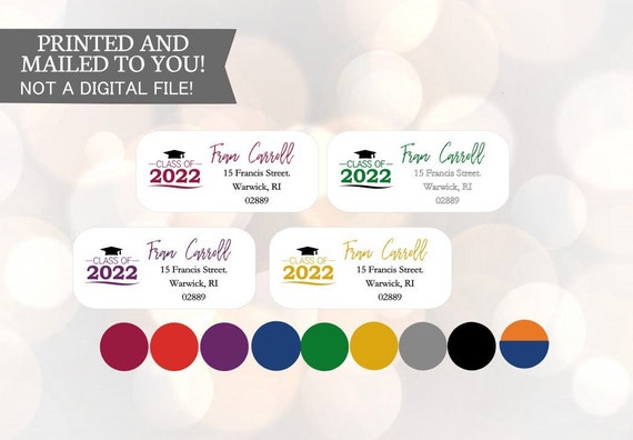 2022 Graduation School College Return Address Labels Grad - Etsy