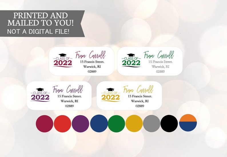 2022 Graduation School College Return Address Labels Grad - Etsy