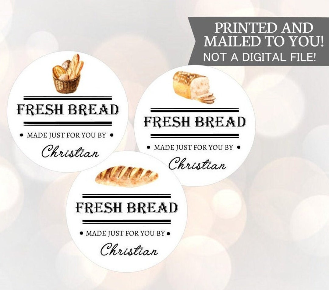 Bread Stickers, Bakery Box Stickers, Kitchen Labels, Baguette, Boule ...