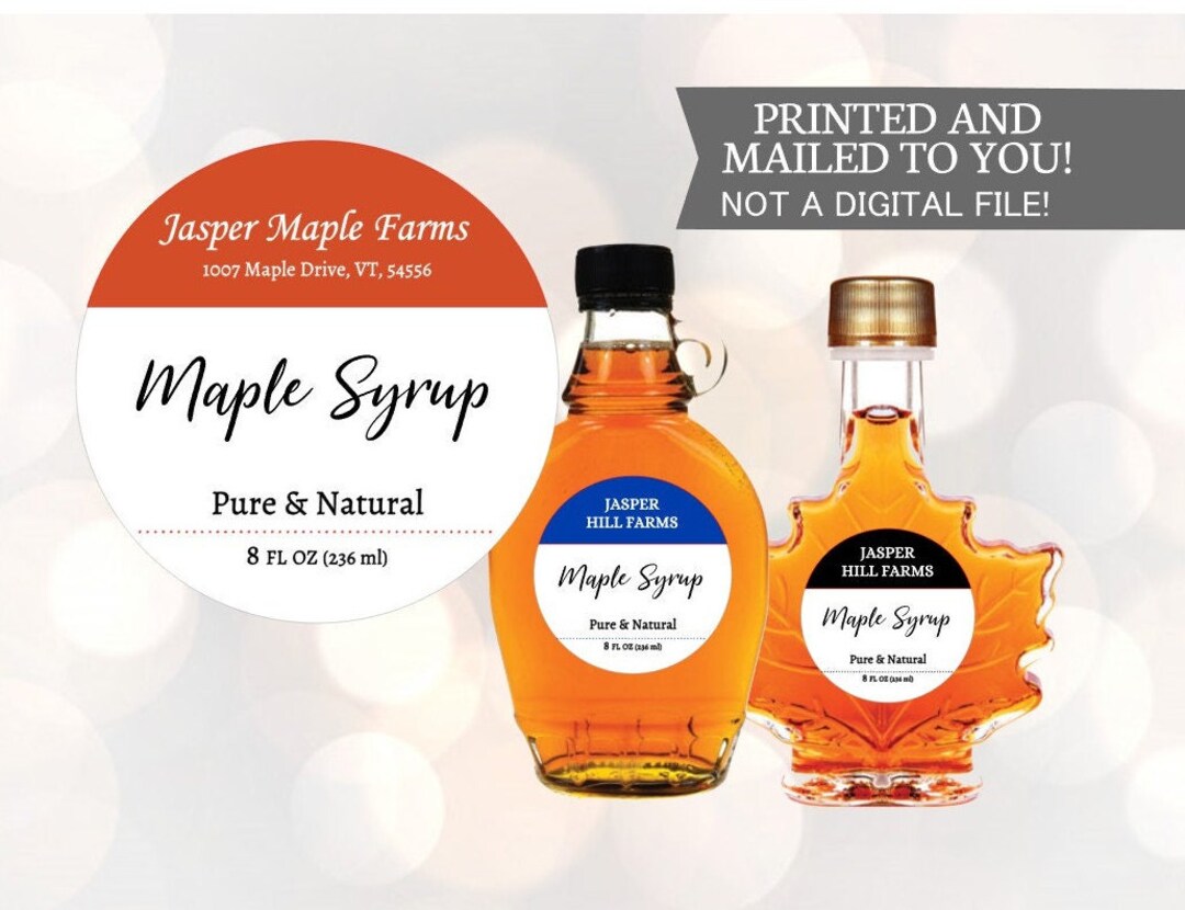 Maple Syrup Labels, Custom, Syrup Bottle Label, Maple Syrup Stickers - Etsy